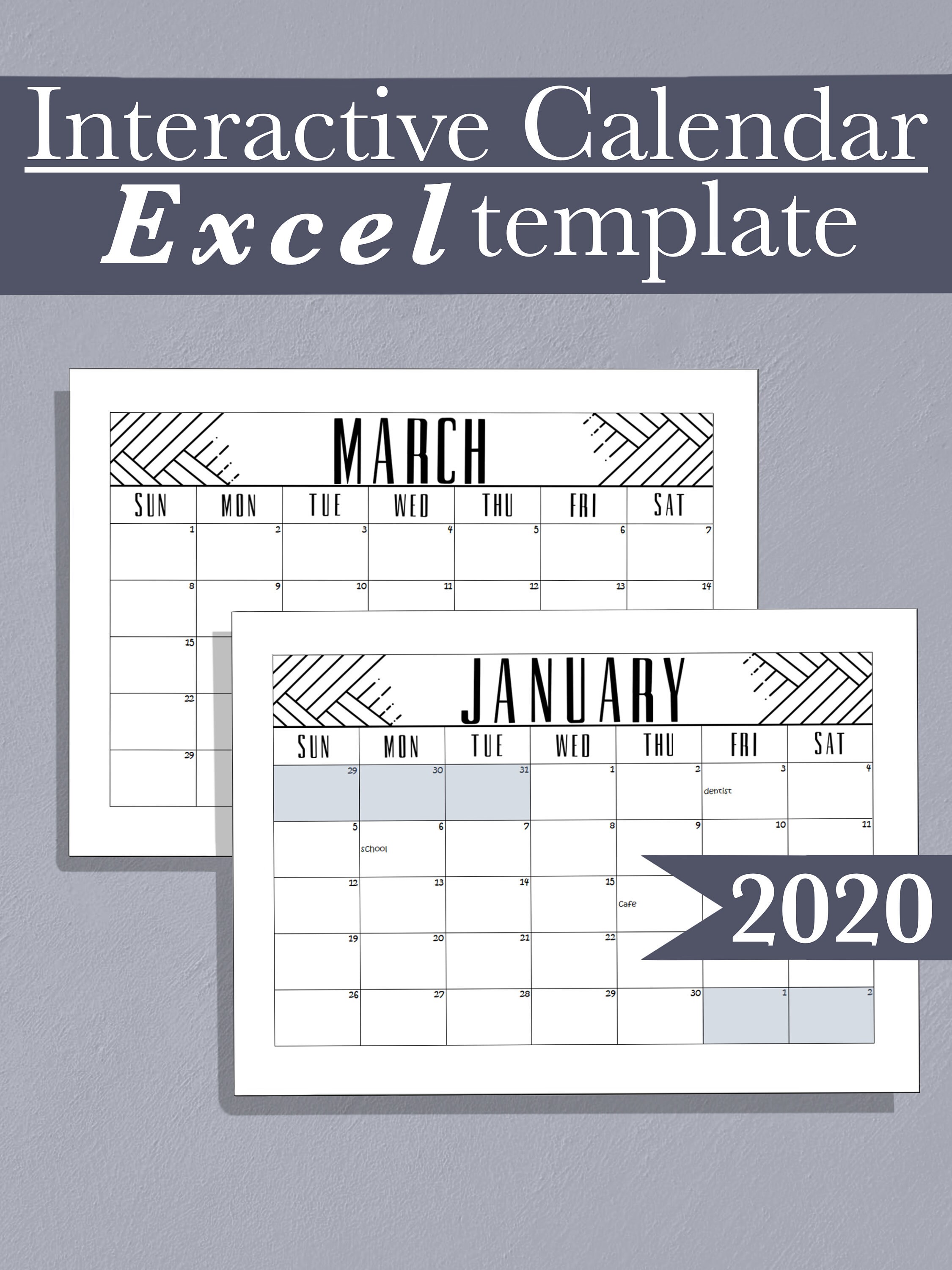 Interactive Excel Calendar Template