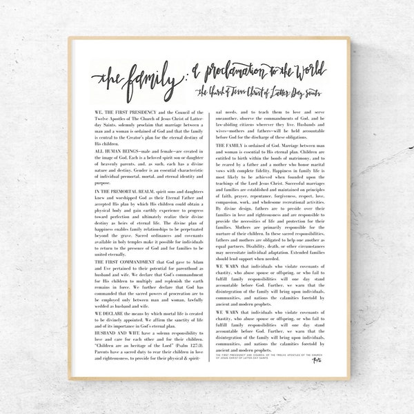 Family Proclamation Printable - Etsy