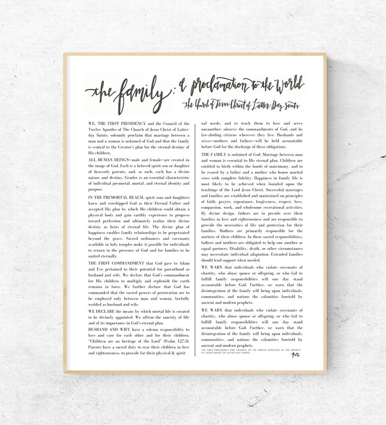 Proclamations Bundle PRINTABLES the Church of Jesus Christ of Latter ...