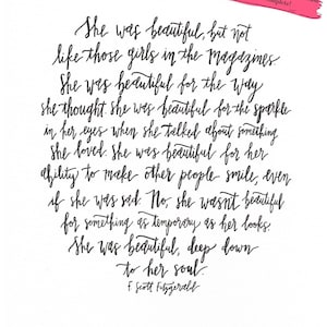 PRINTABLE F. Scott Fitzgerald Love Quote Calligraphy Quote Downloadable ...