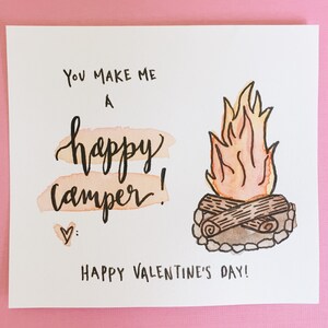 PRINTABLE Valentine's Cards- S'mores and Camping Themed Downloadable ...