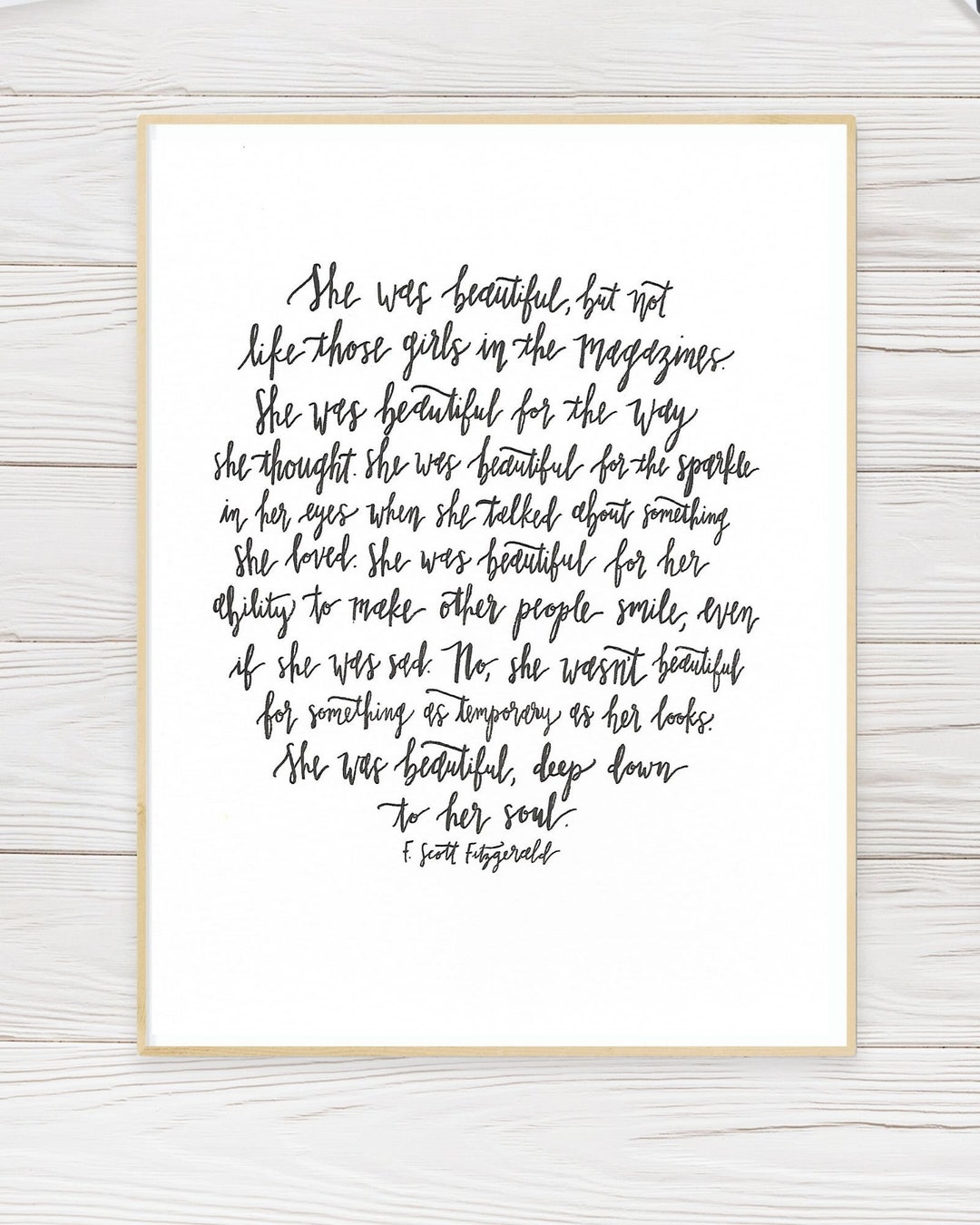 PRINTABLE F. Scott Fitzgerald Love Quote Calligraphy Quote Downloadable ...