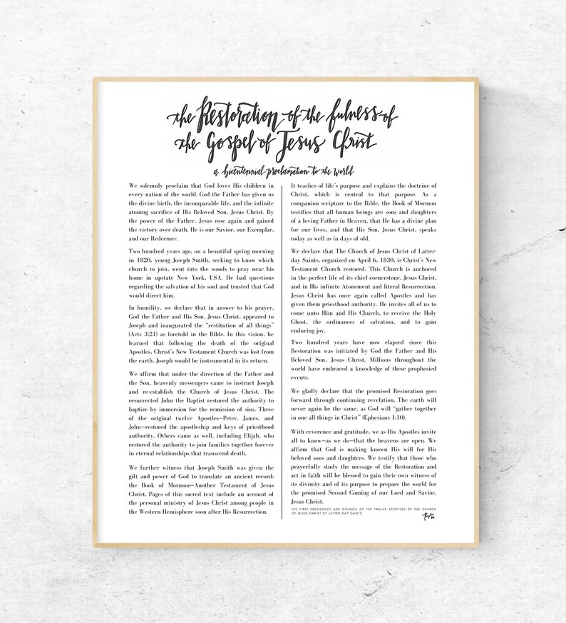 Proclamations Bundle PRINTABLES the Church of Jesus Christ of Latter ...