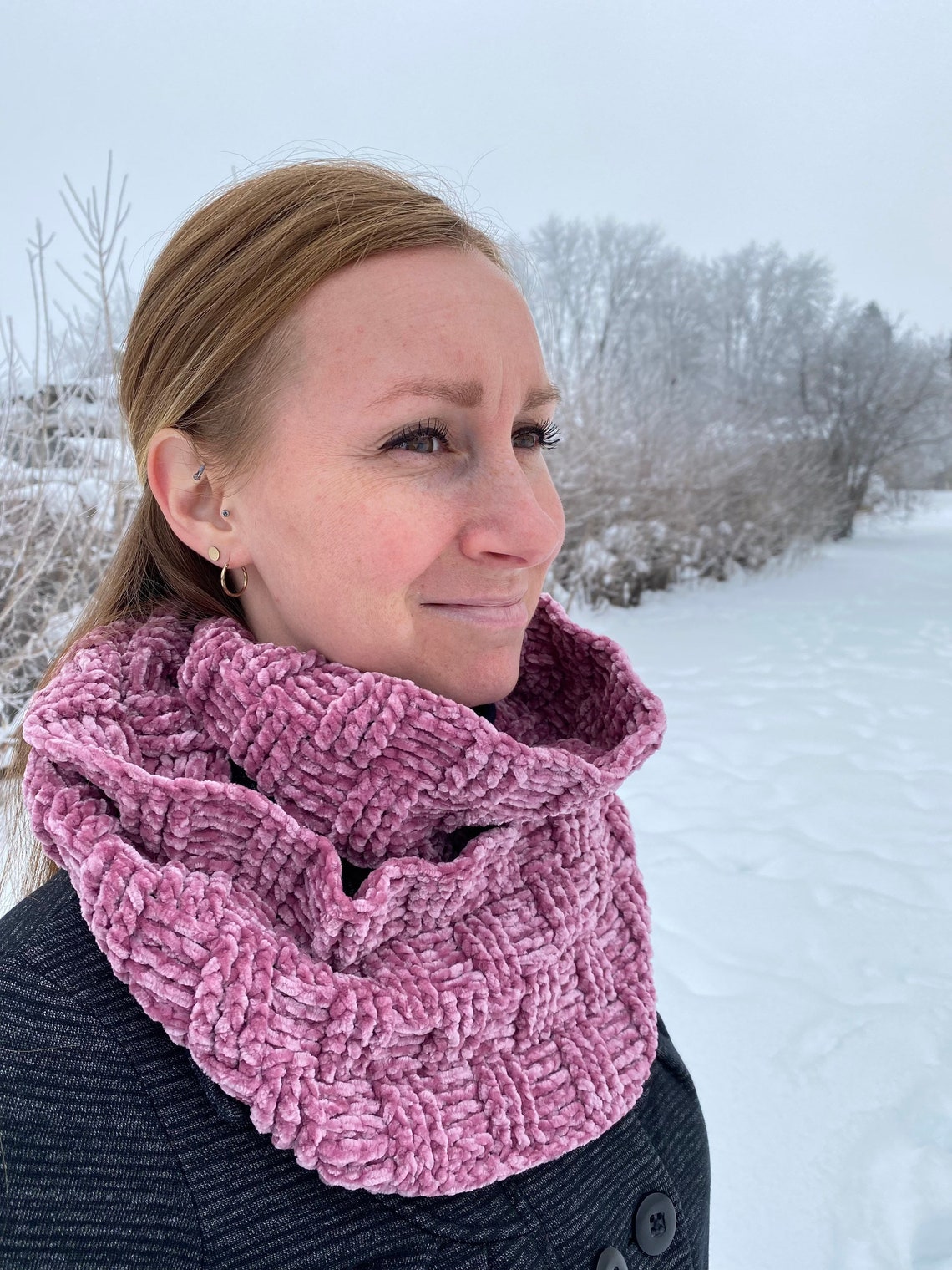 Woven Velvet Infinity Scarf Crochet Pattern Handmade Scarf - Etsy