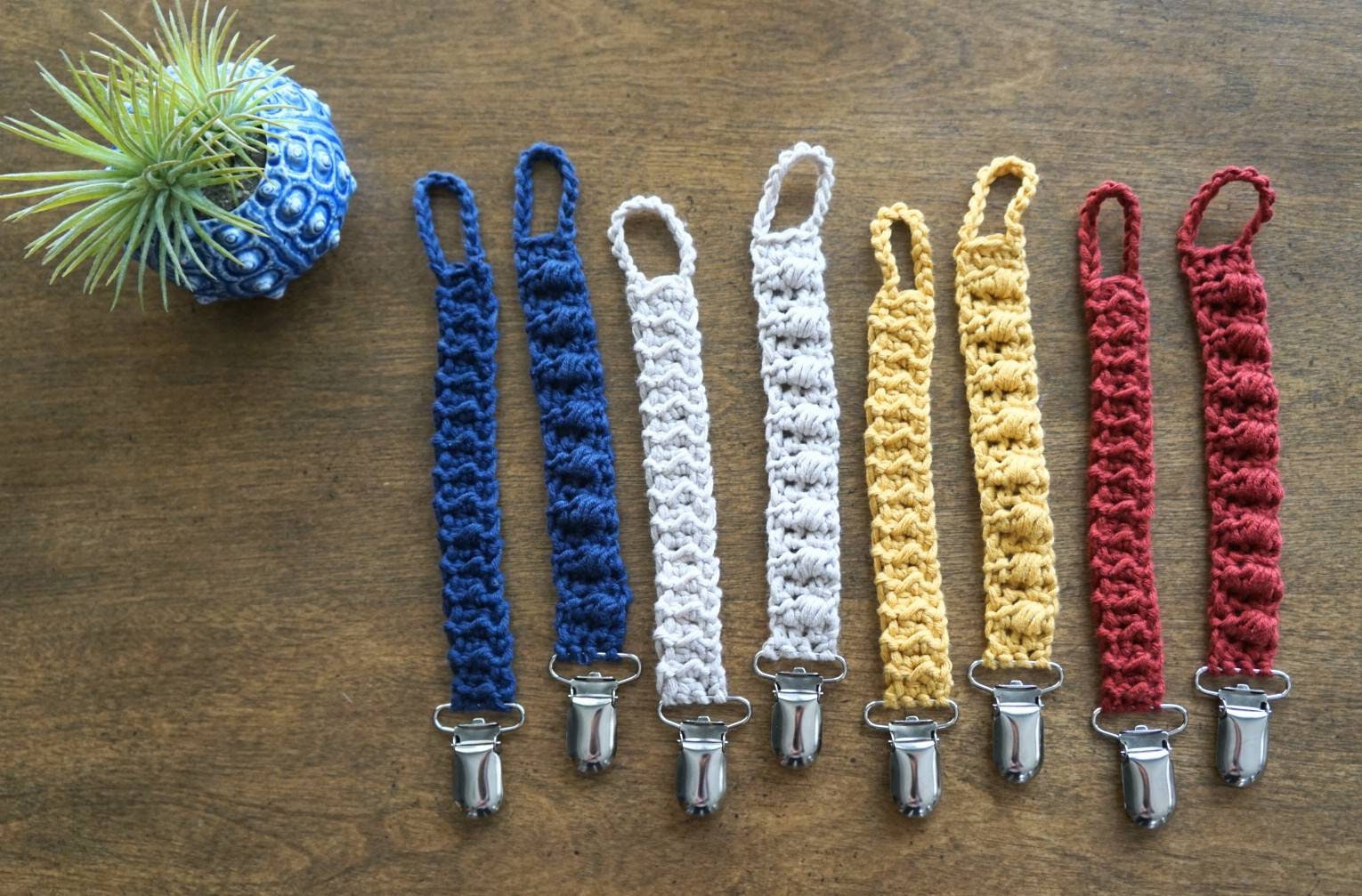 Handmade Pacifier Clips Nook Holder Crochet Clip Ready to Ship - Etsy.de