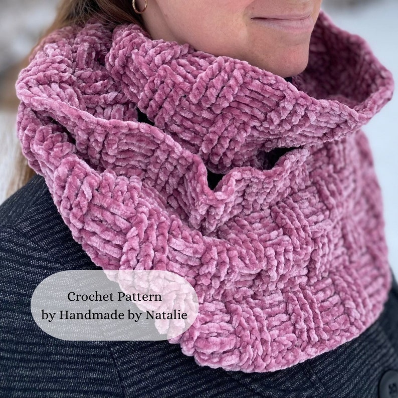 Woven Velvet Infinity Scarf Crochet Pattern Handmade Scarf - Etsy