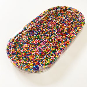 Rainbow sprinkles catch all oval dish trinket tray jewelry | Etsy