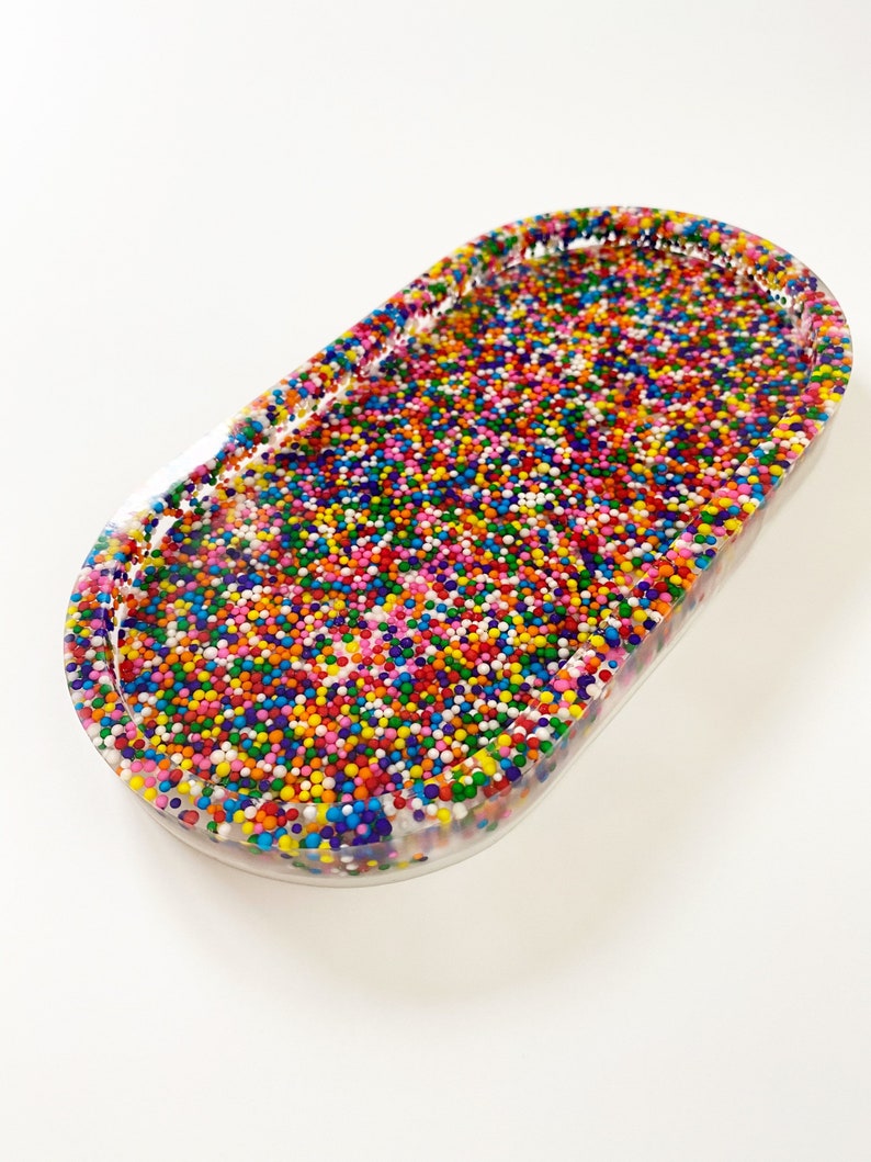 Rainbow Sprinkles Catch All Oval Dish Trinket Tray Jewelry - Etsy
