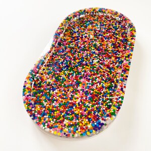Rainbow Sprinkles Catch All Oval Dish Trinket Tray Jewelry - Etsy