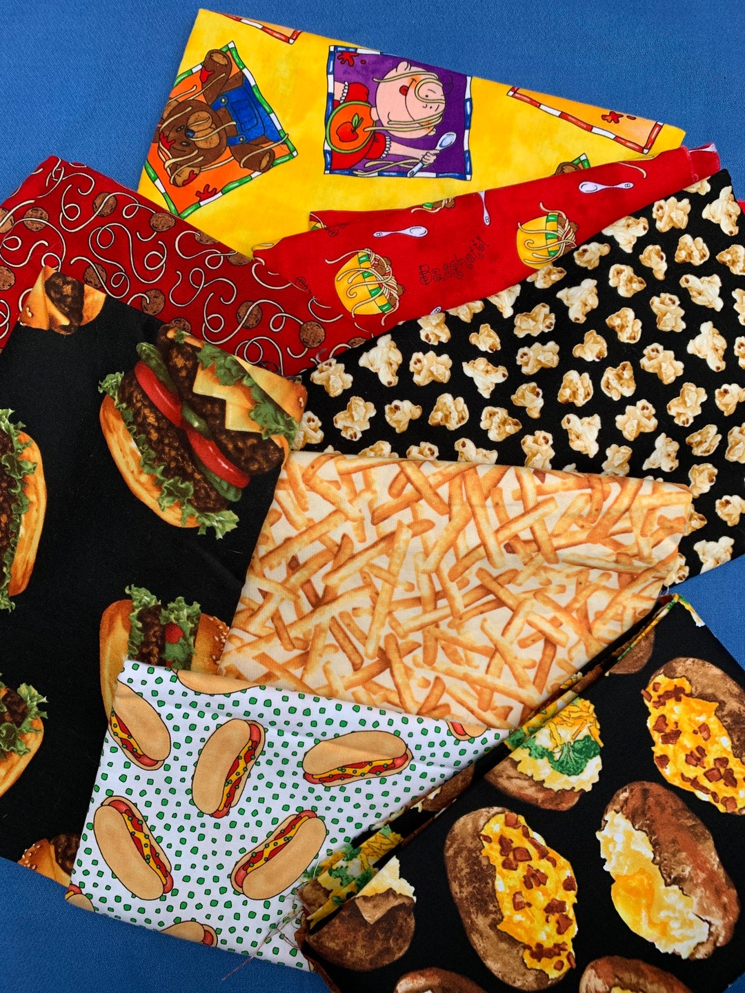 Fun Food Fabric, Spaghetti Fabric, Hot Dog Fabric, Popcorn Fabric - Etsy