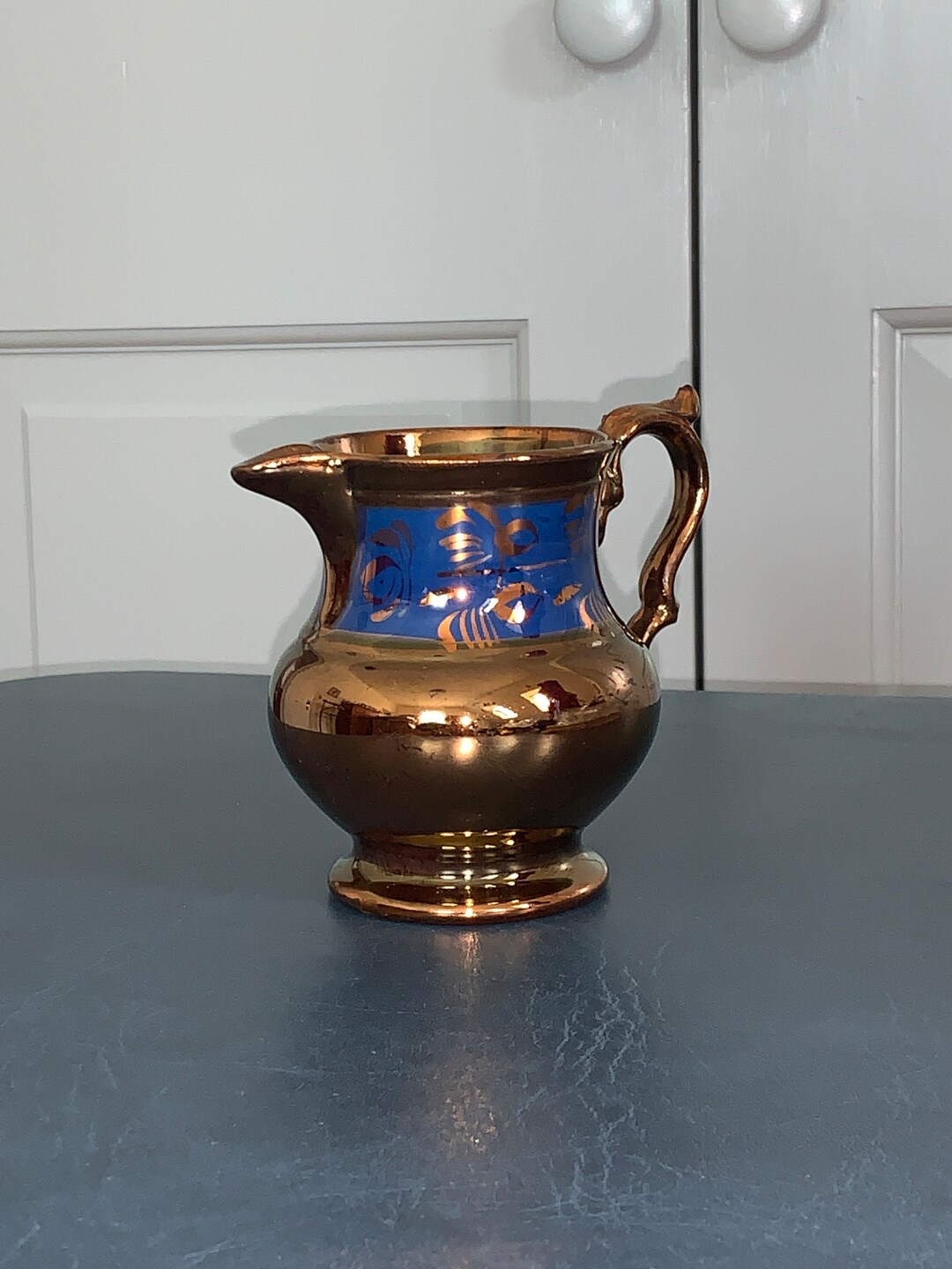 Antique Copper Luster Ware Pitcher, Lusterware Pitcher - Etsy