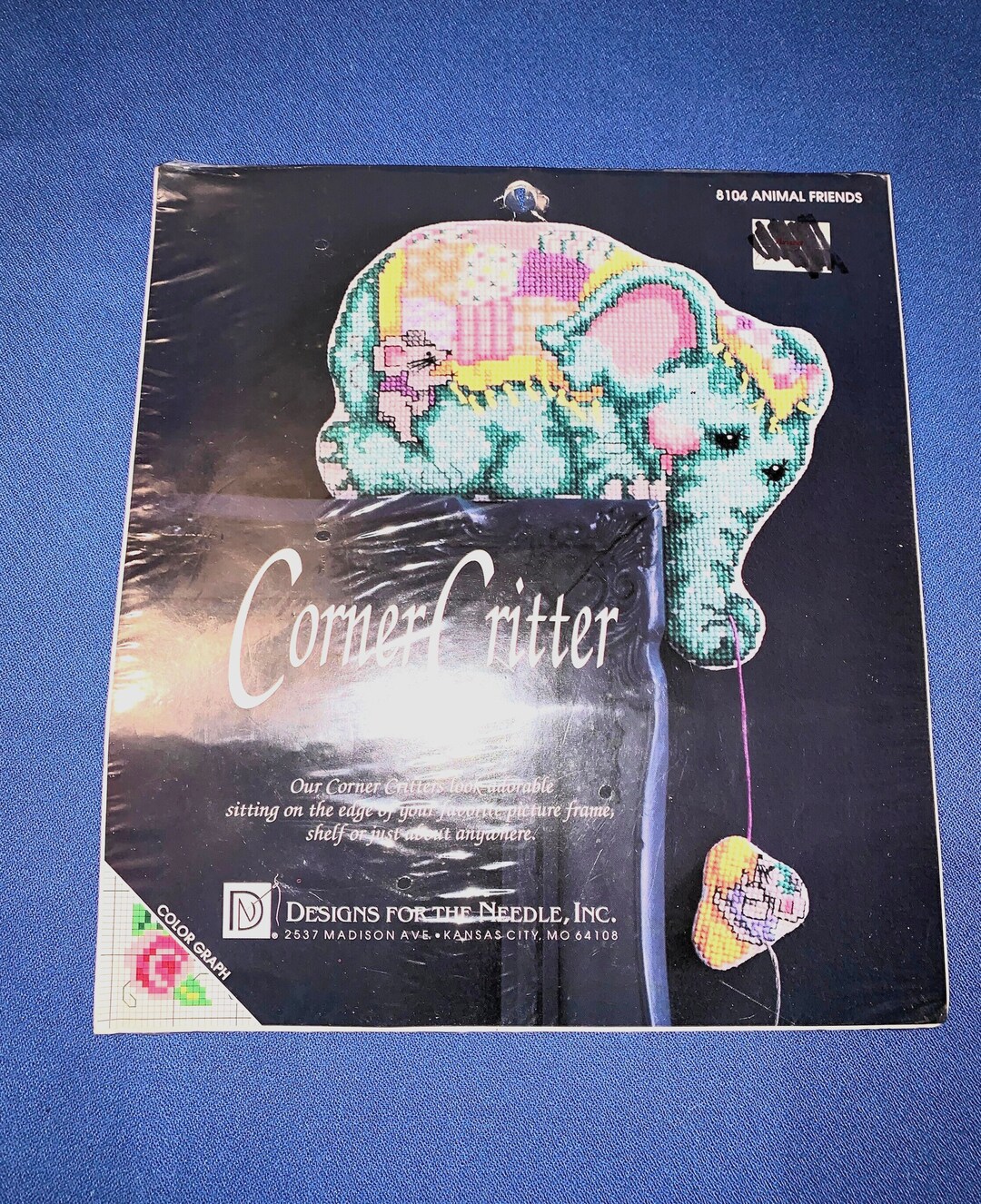 Corner Critter Counted Cross Stitch Elephant and Mouse Corner Sitter - Etsy