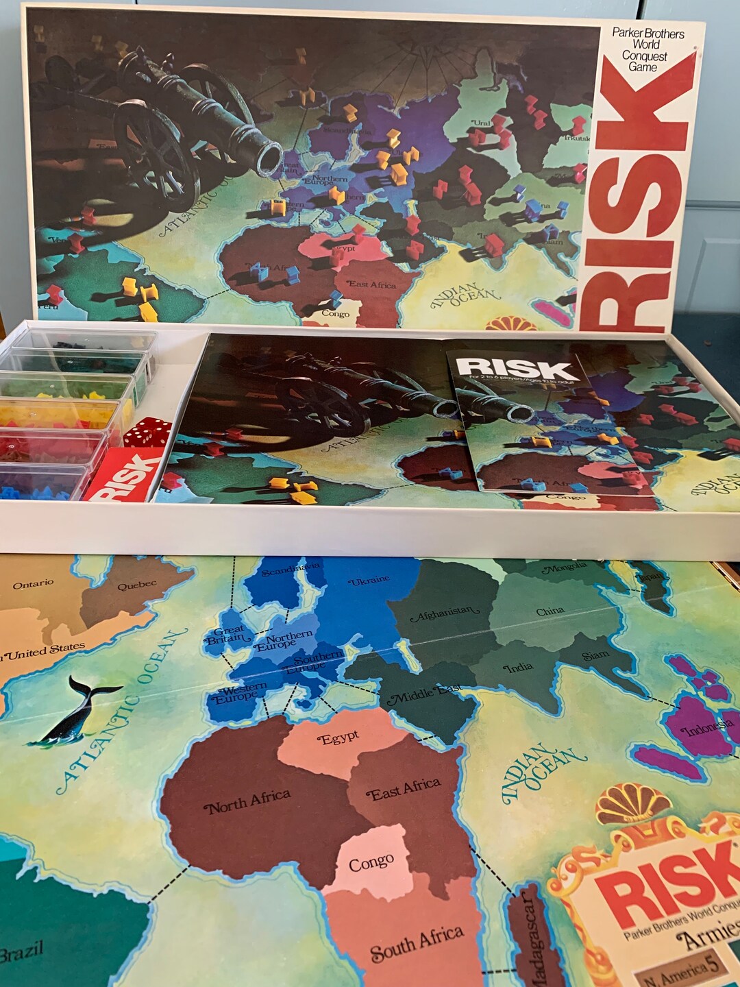 Vintage Risk Board Game, Parker Brothers World Conquest Game Risk ...