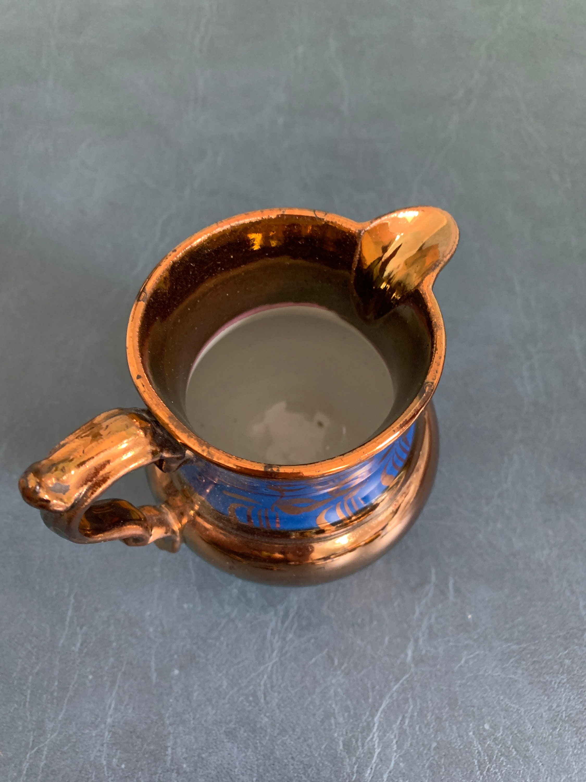Antique Copper Luster Ware Pitcher, Lusterware Pitcher - Etsy