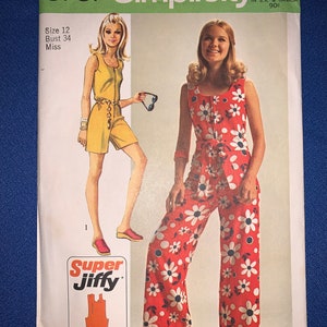 Uncut 1970 Jumpsuit Pattern in Two Lengths Simplicity 8788 - Etsy