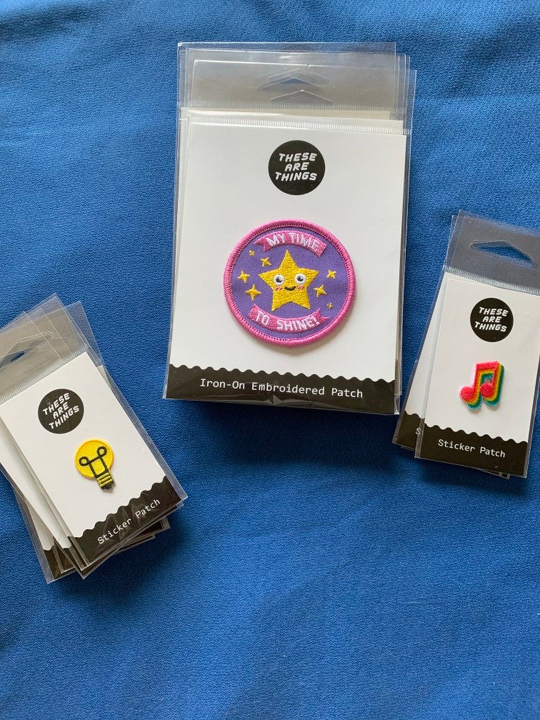 Iron on and Stick on Patches to Choose From, Light Bulb Patch, Music ...