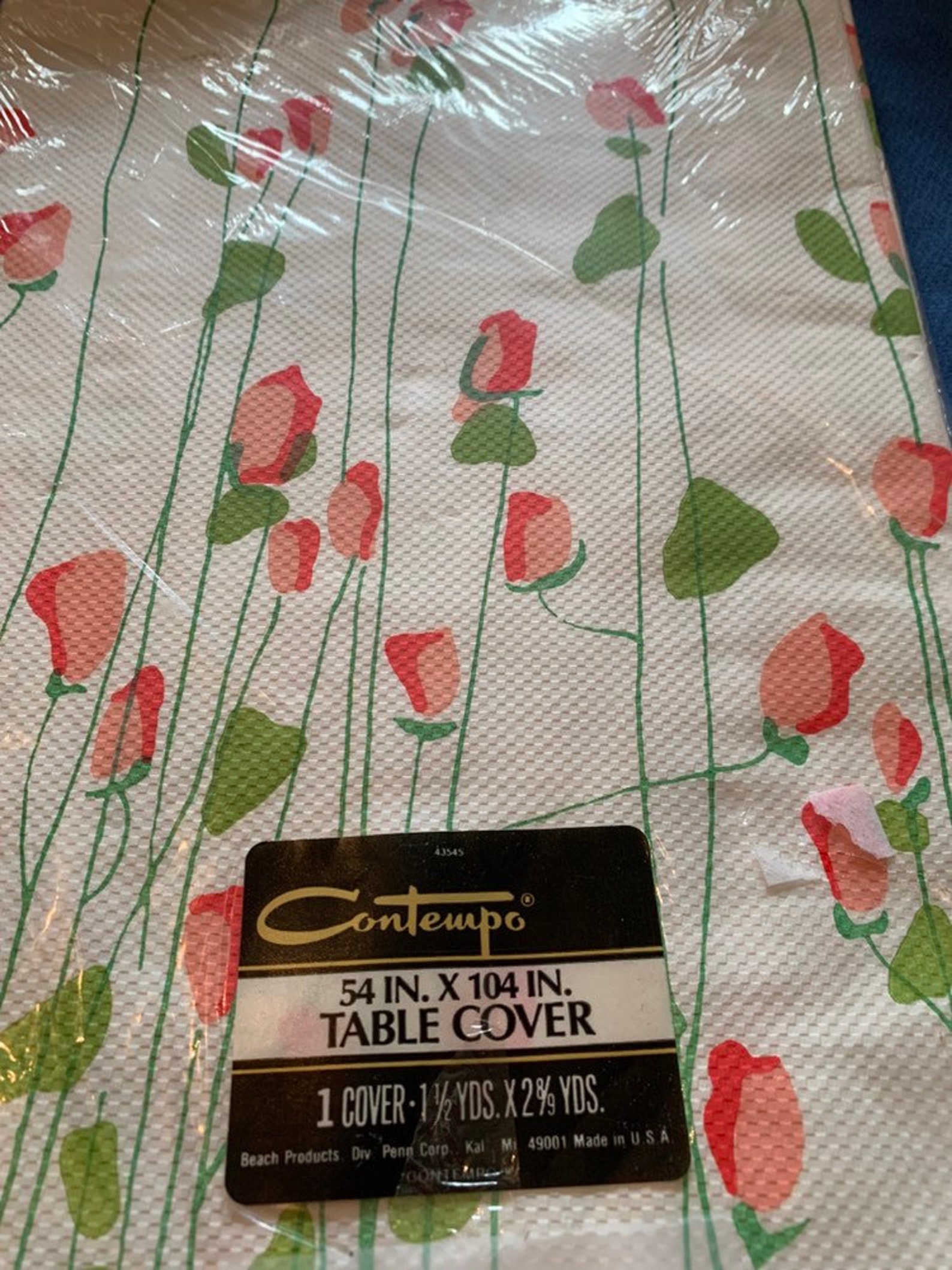 Vintage Spring Flowers Paper Tablecloth, Contempo Paper Table Cover 54 ...