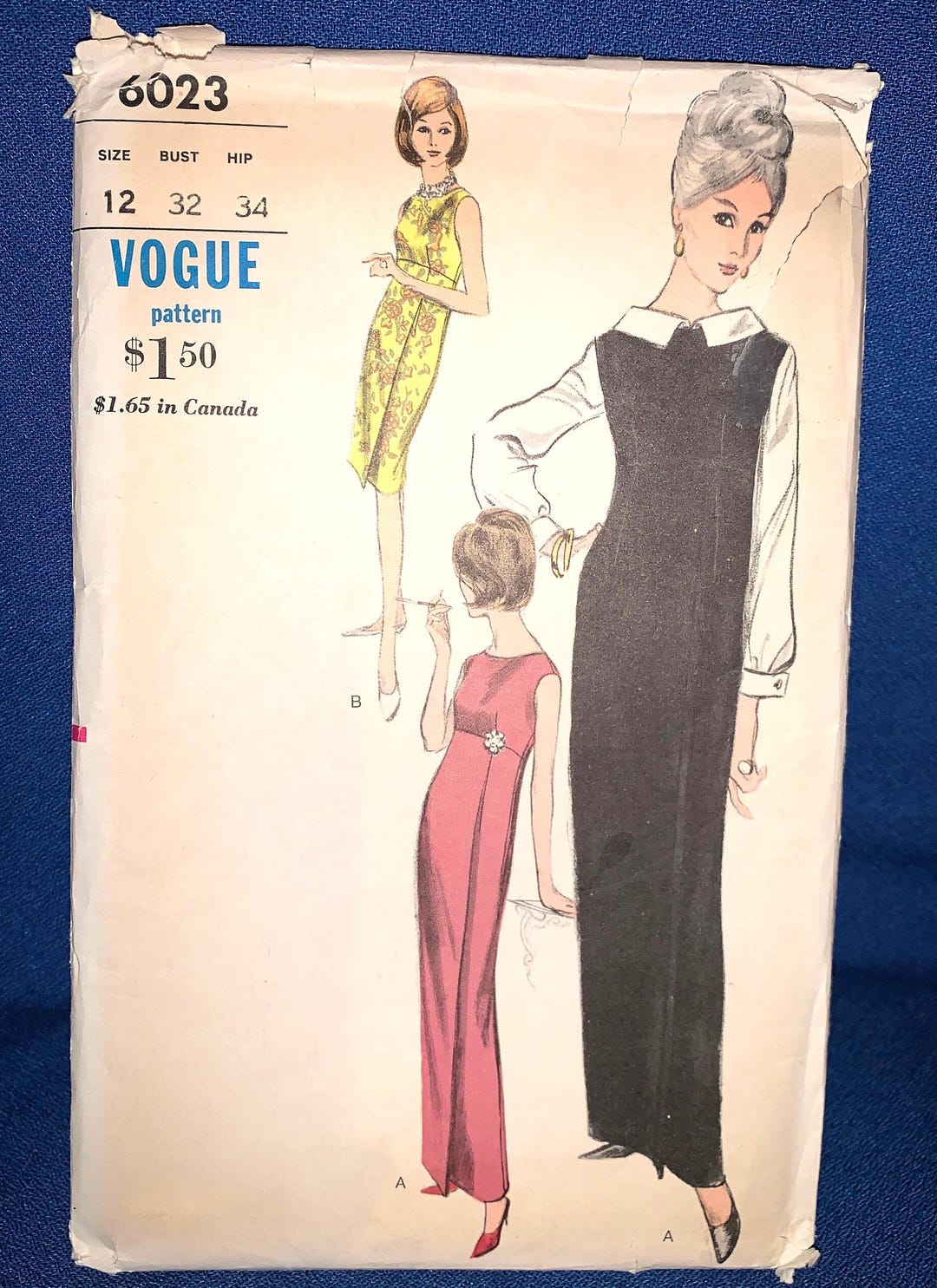 1960’s Vogue Dress or Jumper Pattern, Size 12 Bust 32 Vogue 6023 - Etsy