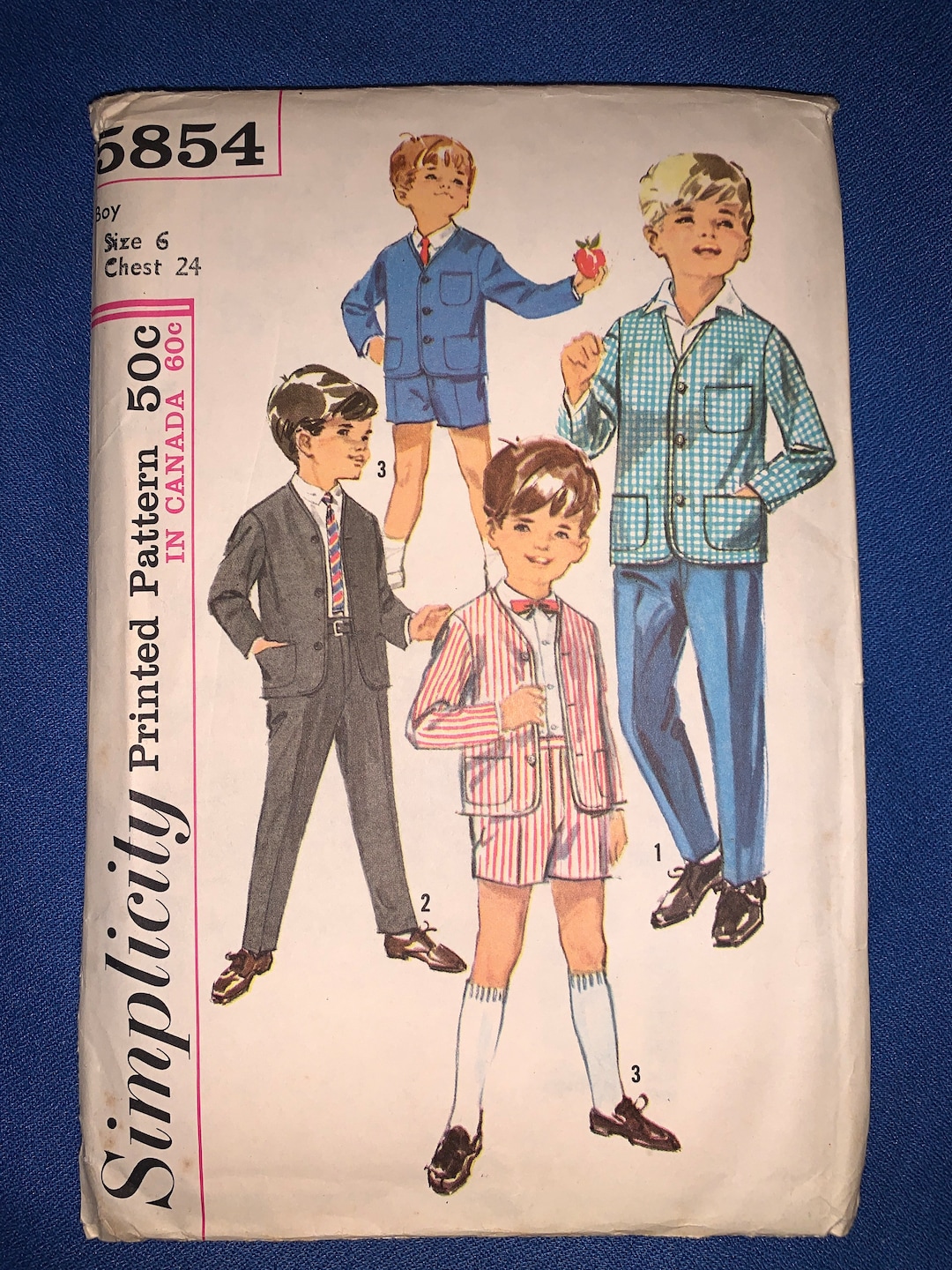 Uncut 1964 Boys Suit Pattern, Simplicity 5854 Suit Pattern Size 6 Chest ...
