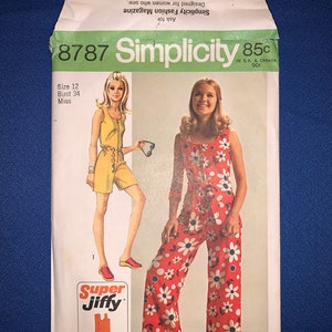 Uncut 1970 Jumpsuit Pattern in Two Lengths Simplicity 8788 - Etsy