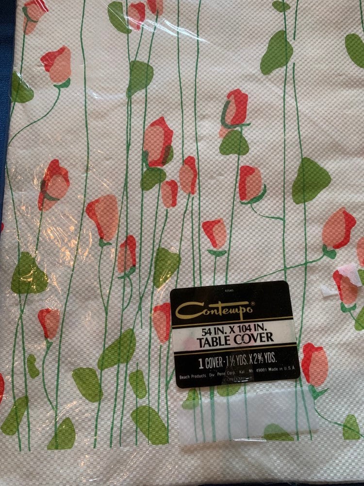 Vintage Spring Flowers Paper Tablecloth, Contempo Paper Table Cover 54 ...