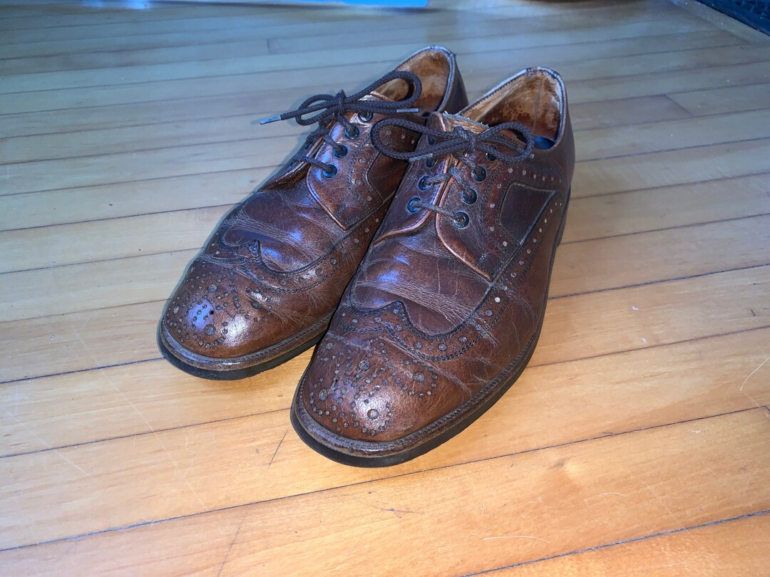 Vintage Brown Mens Wingtips, Mens Dark Tan Oxfords - Etsy