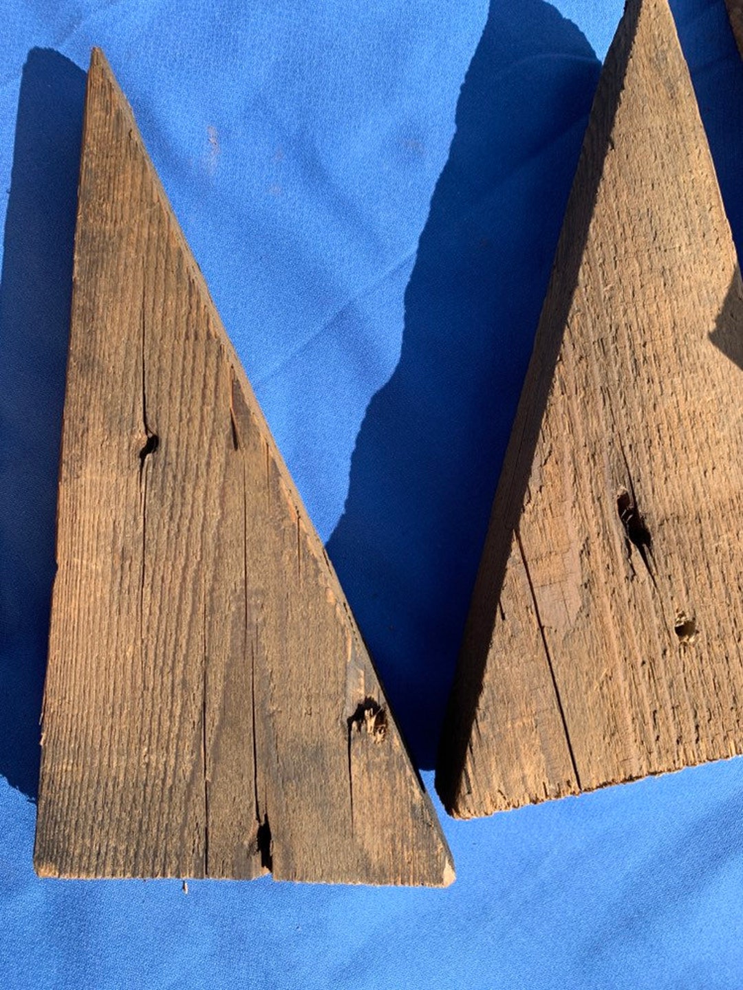 Pair of Antique Art Wood Triangles, Wood Doodads, Wood Bookends ...