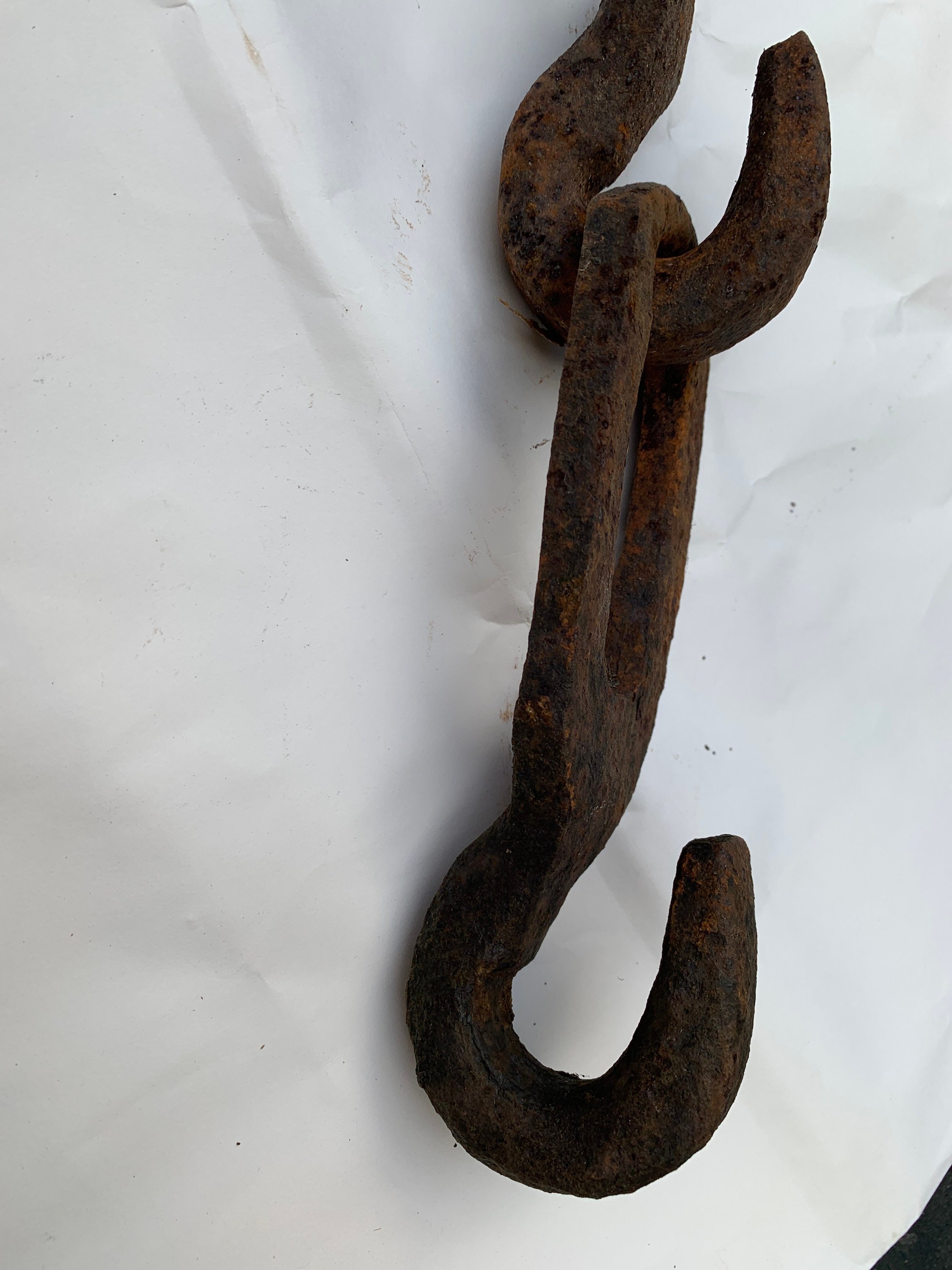 Vintage Giant Rusty Steel Hook, Salvaged Drag Link Hook - Etsy