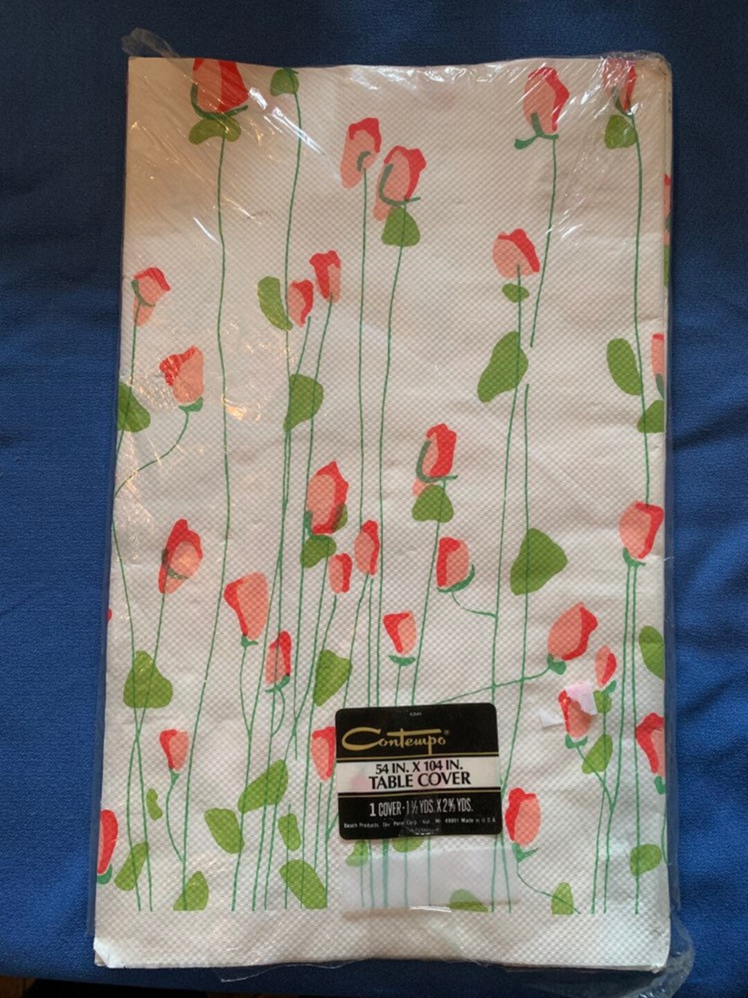 Vintage Spring Flowers Paper Tablecloth, Contempo Paper Table Cover 54 ...