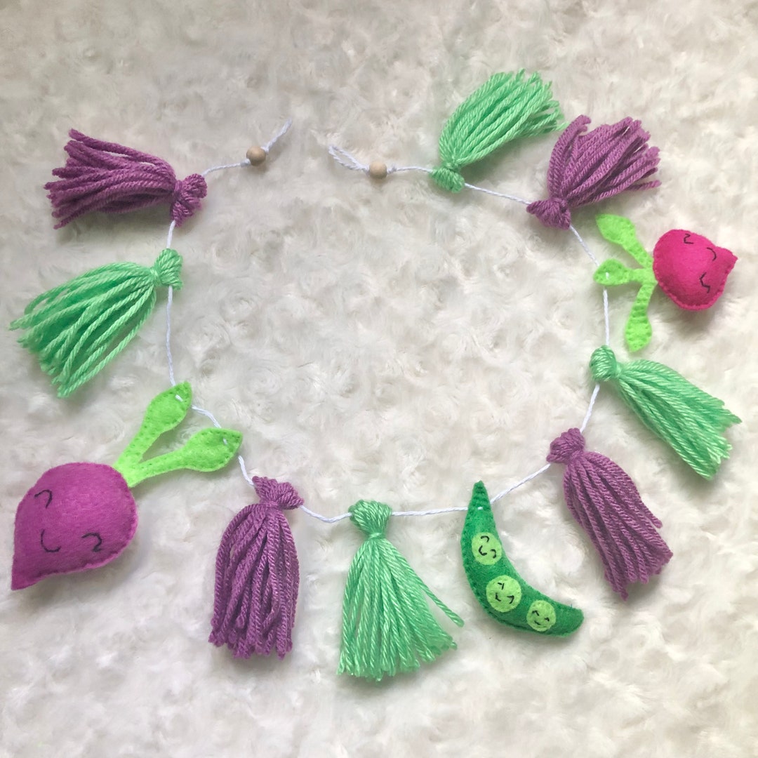 Spring Vegetable Garland Radish Beet Peas in a Pod Felt - Etsy