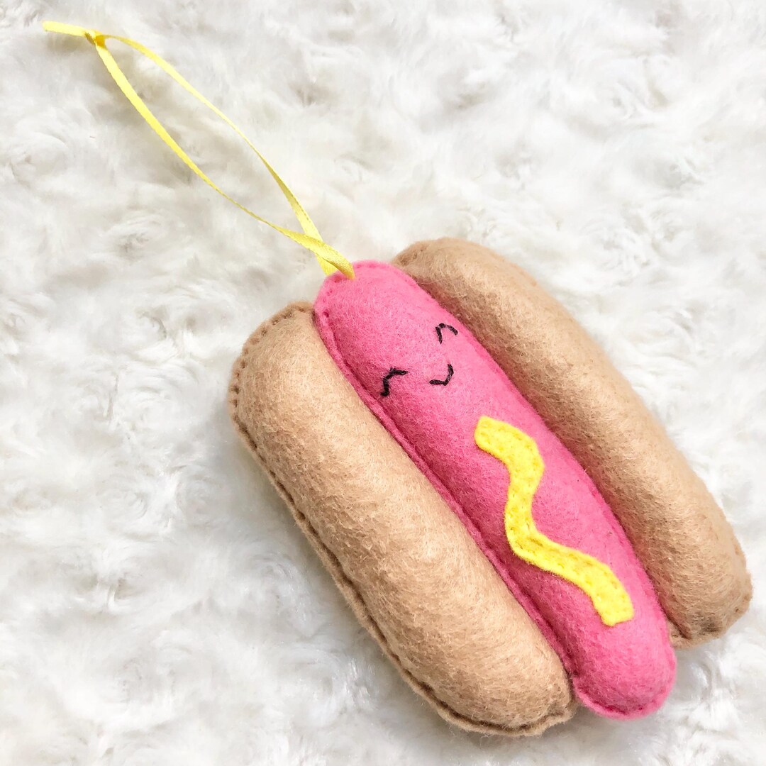 Handsewn Hotdog Ornament | Fun Gift for Hotdog Lovers | Keychain or Toy ...