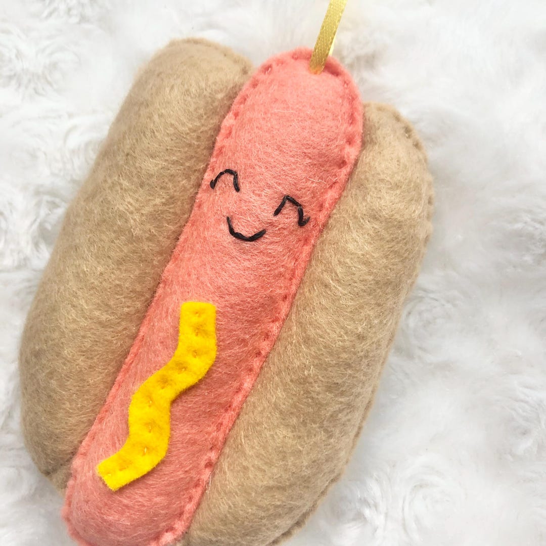 Handsewn Hotdog Ornament | Fun Gift for Hotdog Lovers | Keychain or Toy ...