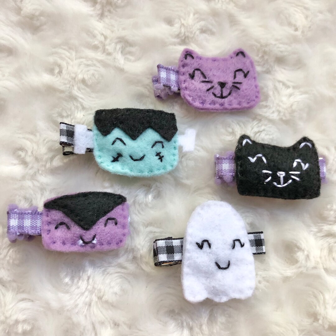 Spooky Hair Clips – Ghost, Dracula, Frankenstein, Halloween, Cute ...