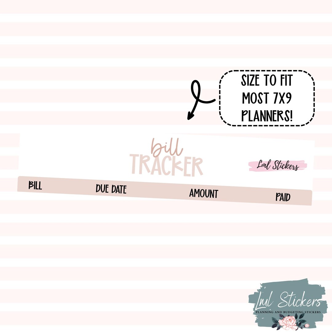 February 2025 Bill Tracker Stickers for Planners – Expense Management ...