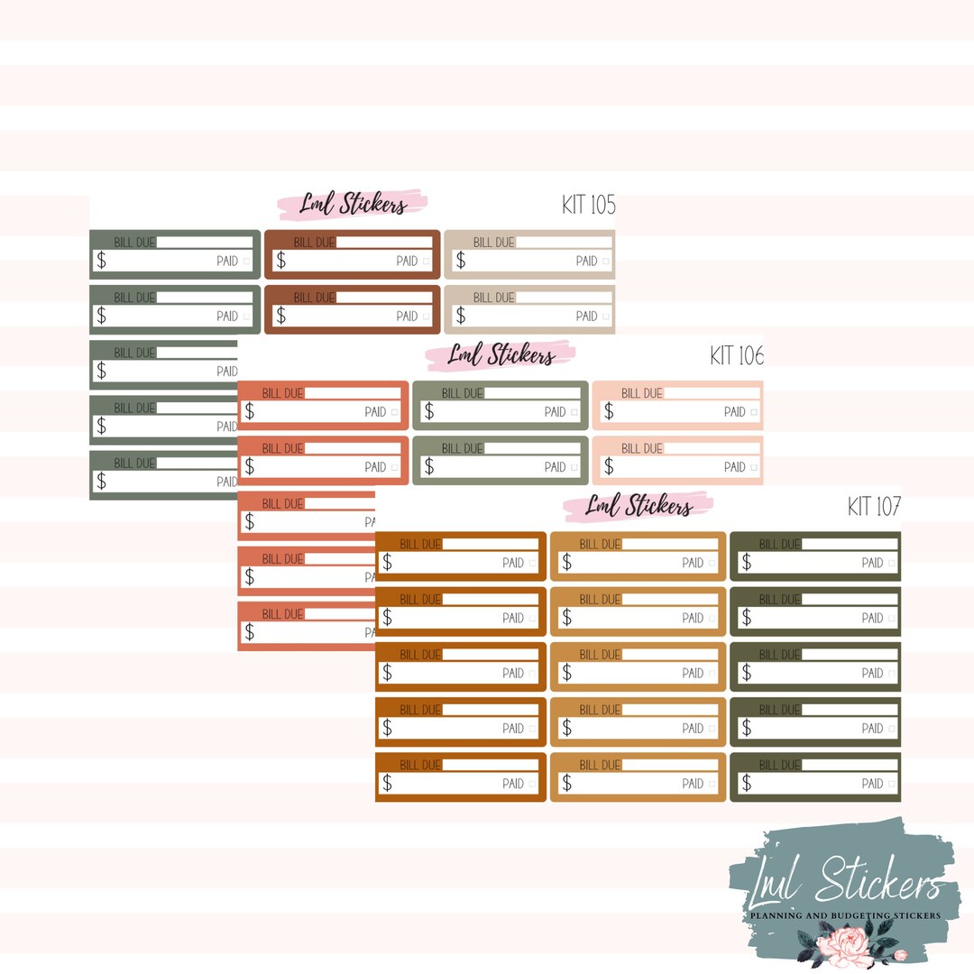 2023 November Bill Due Stickers, Budget Stickers, EC Planner Stickers ...