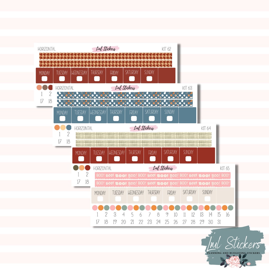 2022 October Horizontal Headers, Date Covers, Lifeplanner Stickers ...