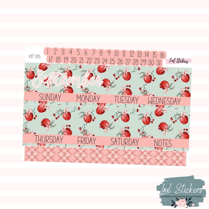 2024 September Monthly View Stickers, EC Monthly Planner Sticker Kit ...