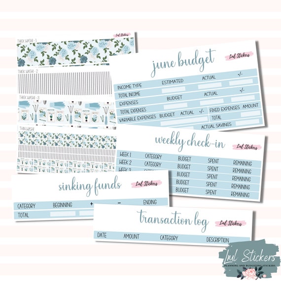 Materials Planner Kit Monthly Stickers Budget Stickers Monthly Budget ...