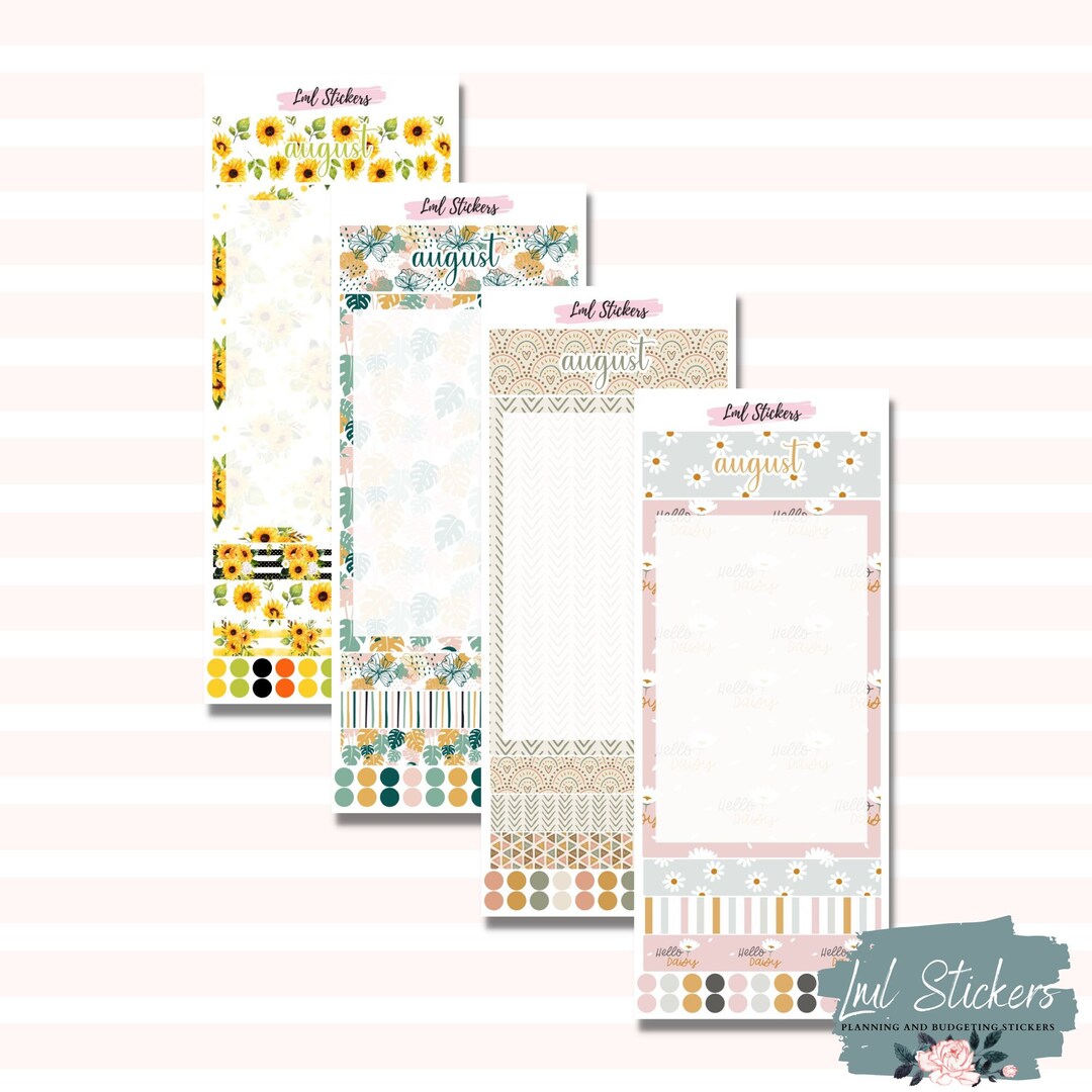 2022 August Dashboard Stickers, Dashboard Planner Stickers, Monthly ...