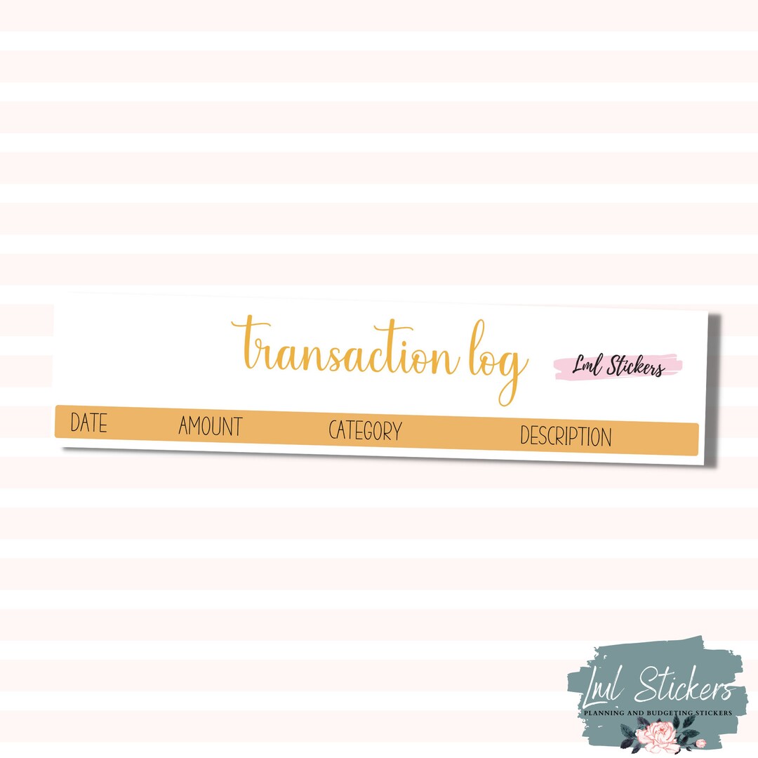 2022 November Transaction Log, Budget Stickers, Planner Stickers ...