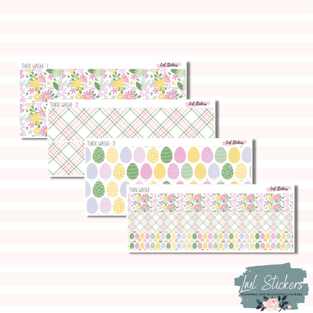 2023 April Thick & Thin Washi Sticker Kits, EC Planner Stickers ...