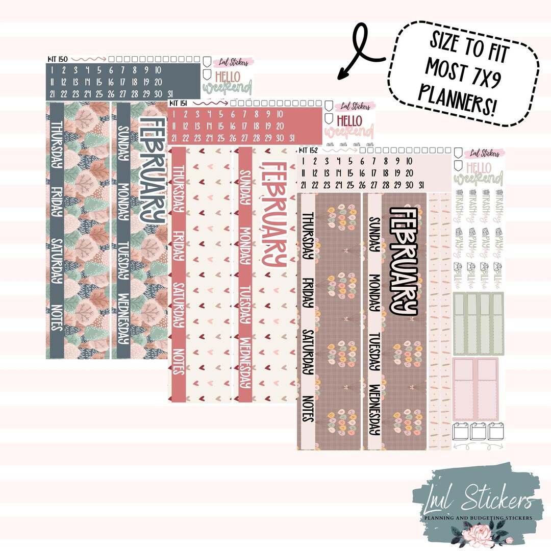 February 2025 Monthly View Stickers for Planners – Expense Tracking ...