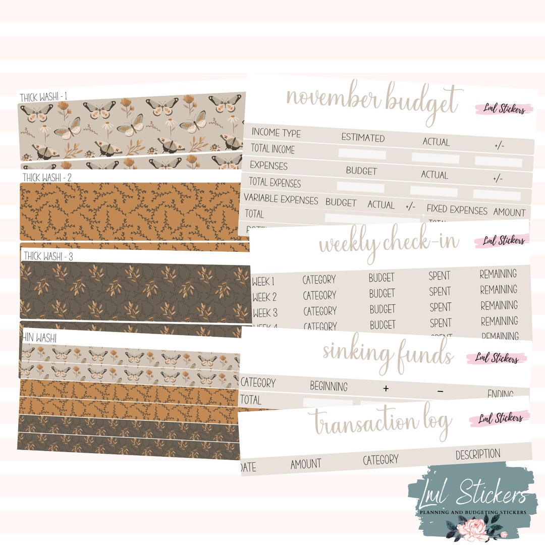 2024 November Complete Monthly Budgeting Kit, Planner Stickers, Family ...