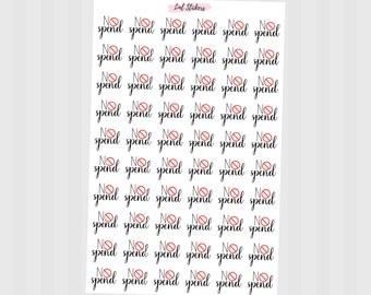 96 No Spend Wording Planner Stickers, Budgeting Planner Stickers, Money ...