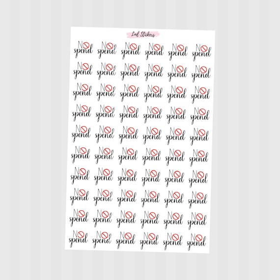 Expense Tracking NO SPEND STICKERS Planner Stickers for Erin Condren ...