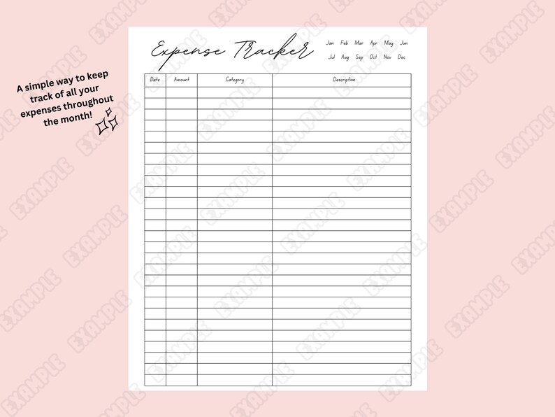 Digital Expense Tracker | Printable Monthly Finance Tracker | Digital ...