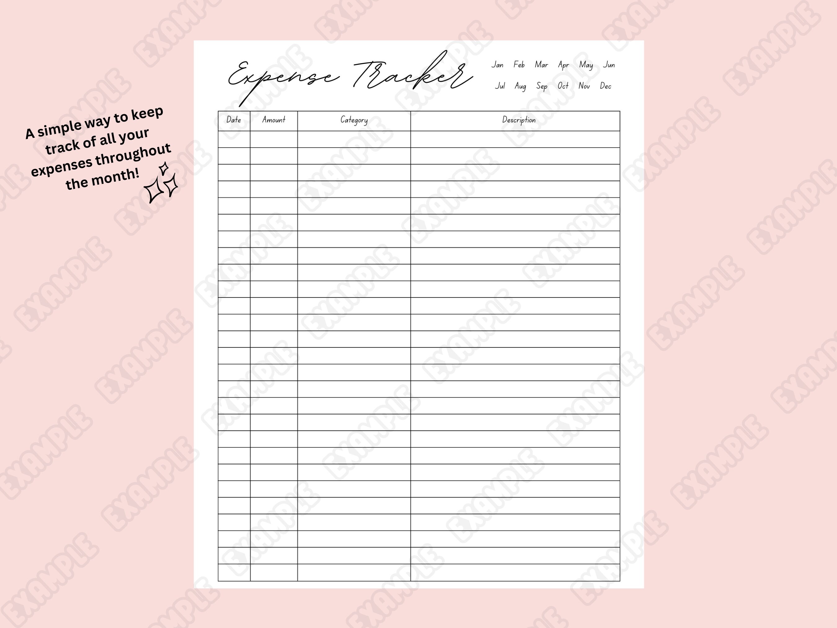 Digital Expense Tracker | Printable Monthly Finance Tracker | Digital ...