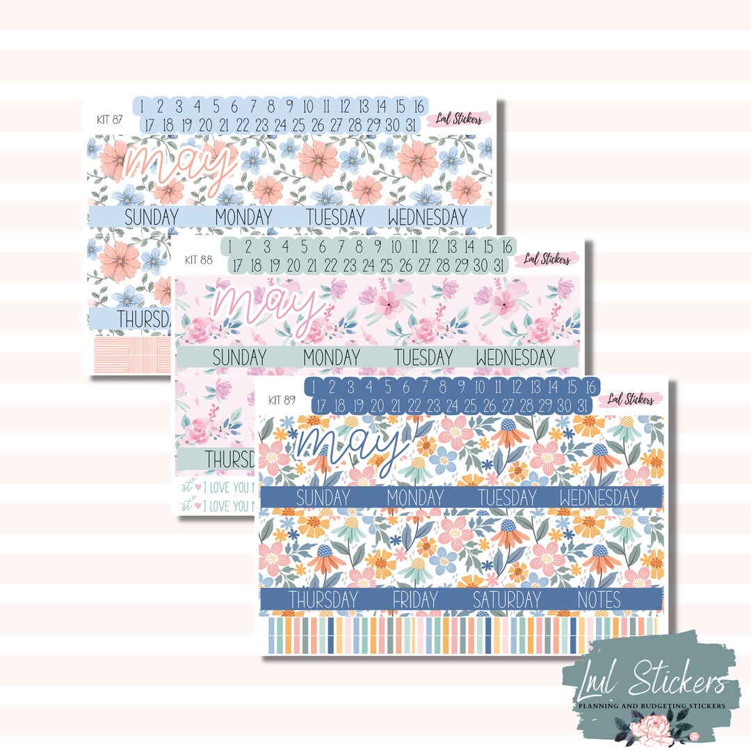 2023 May Monthly View Stickers, EC Monthly Planner Sticker Kit ...