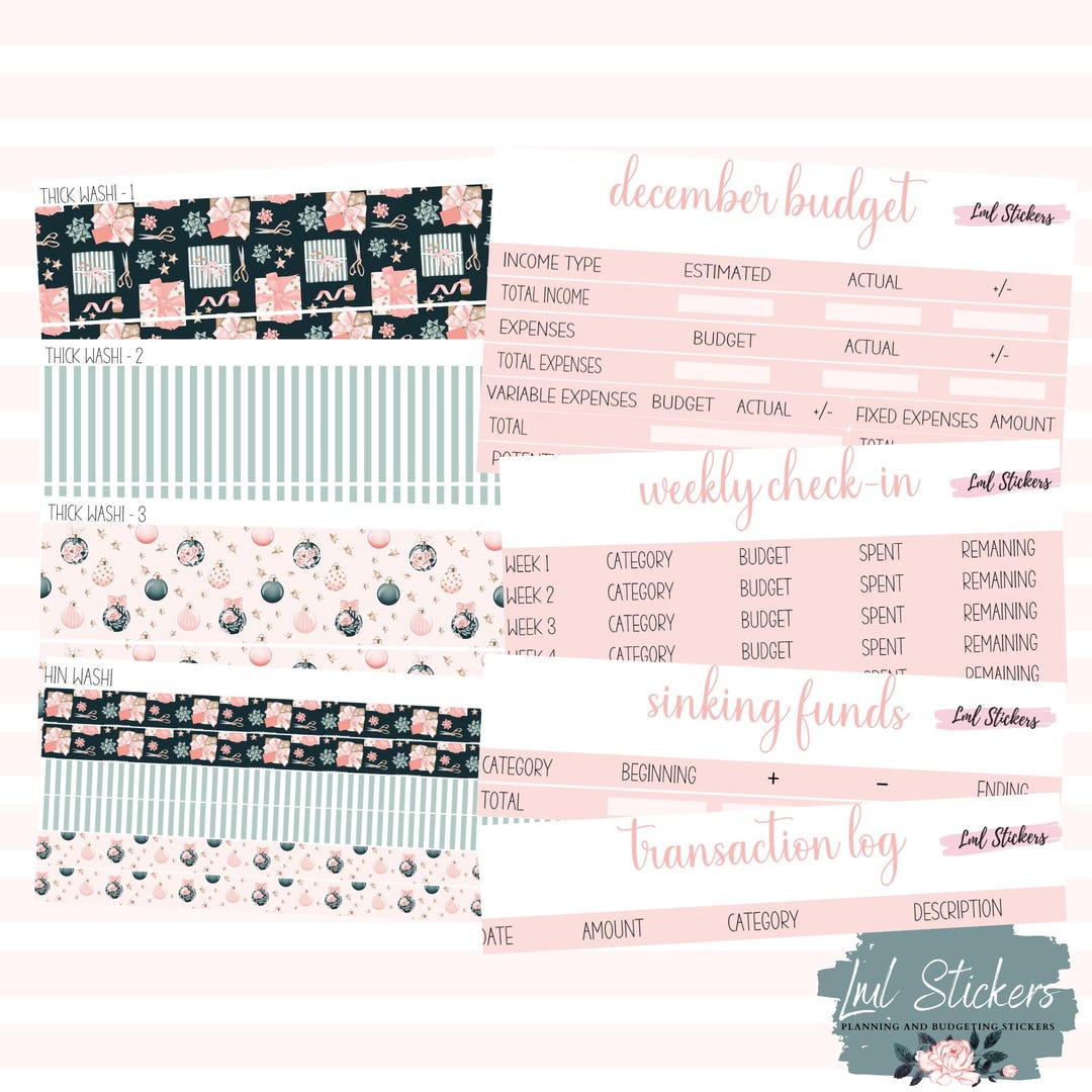 2024 December Complete Monthly Budgeting Kit, Planner Stickers, Family ...