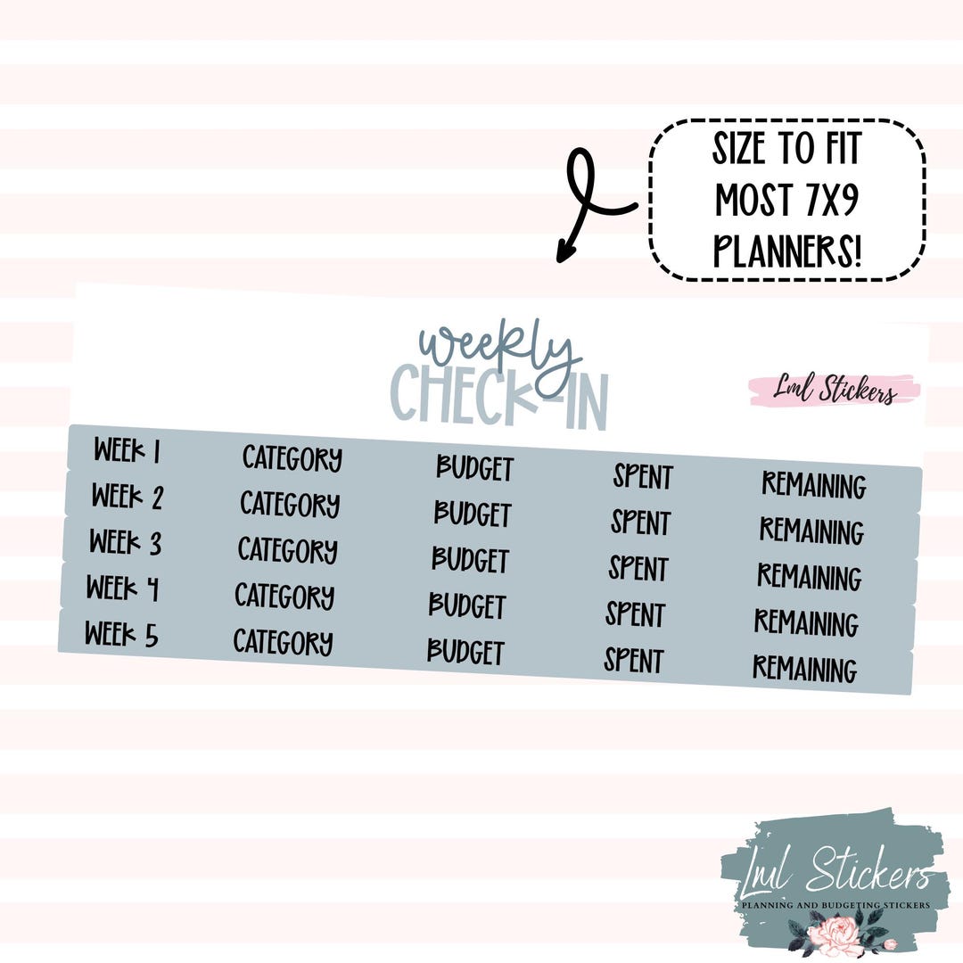January 2025 Weekly Budget Check-in Stickers for Planners – Expense ...